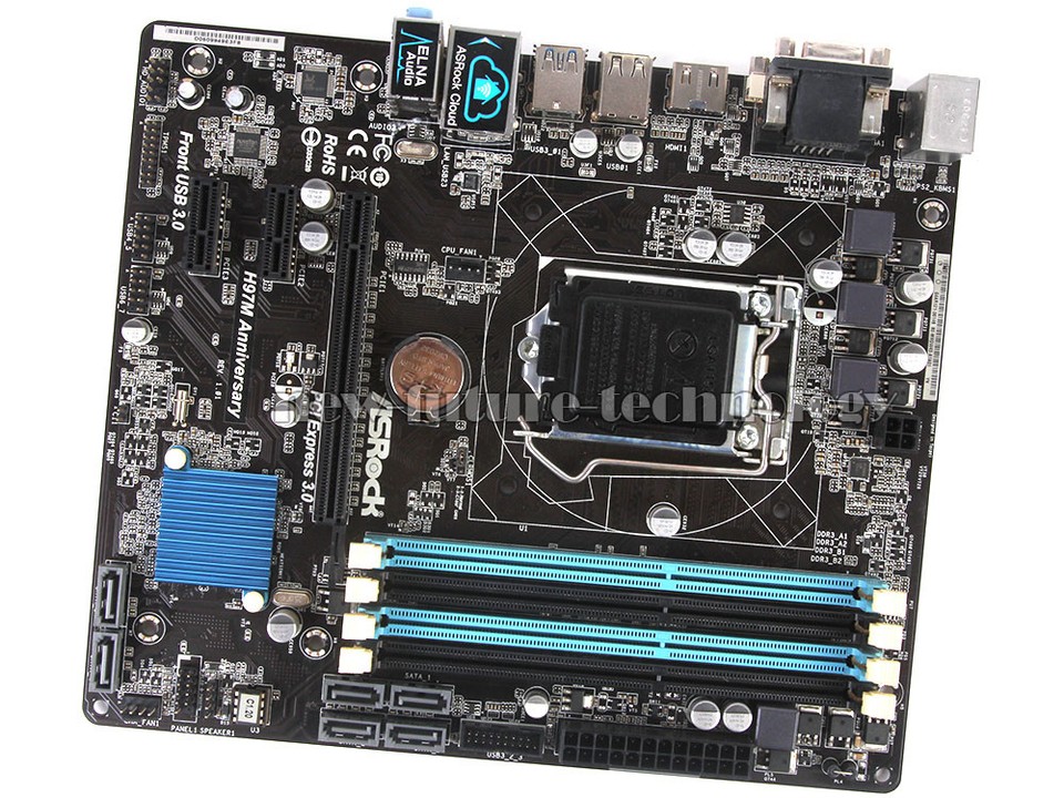 ASRock Intel H97 Motherboard H97M Anniversary LGA 1150 DDR3 HDMI USB 3. ...