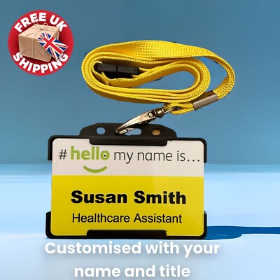 Hello My Name Is ID Card Personalised Name Badge Lanyard Identification ...