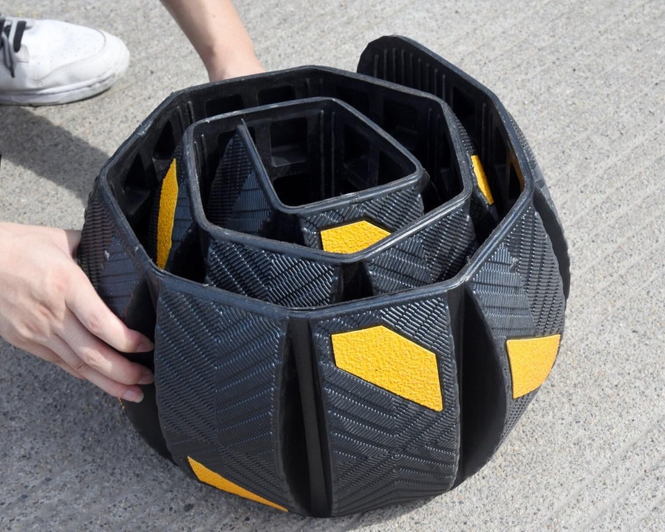 6ft Roll up Speed Bumps for Road with Yellow Stripe Portable Speed ...