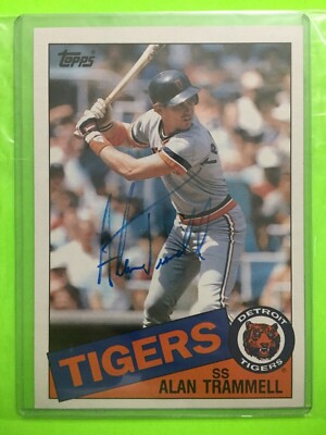 Alan Trammell Autographed Baseball Card Jumbo 5x7 Detroit Tigers Signed ...