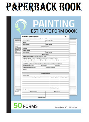 Painting Estimate Form Book: Painter Estimating Sheets | Painting ⭐️⭐️⭐ ...