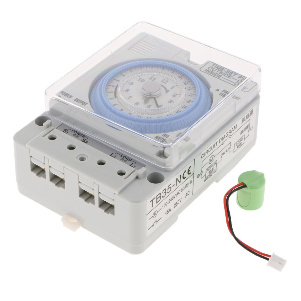 Din Rail 24H Chronometry Timer Mechanical Switch Industrial Analogue ...