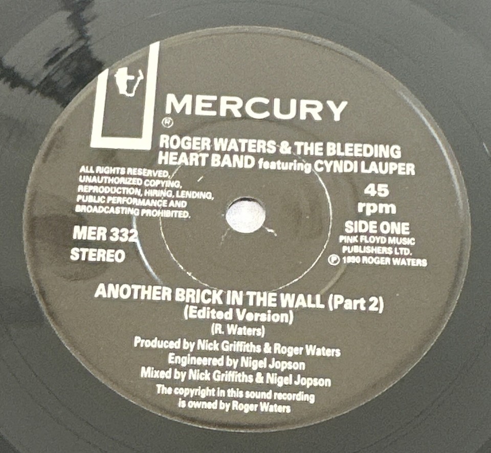 Roger Waters - Another Brick In The Wall (Part Two) 7” Vinyl Record EX ...