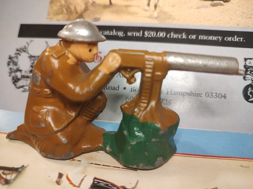 American Metal J10 Firing Machine Gun On Stump Toy Soldier | eBay