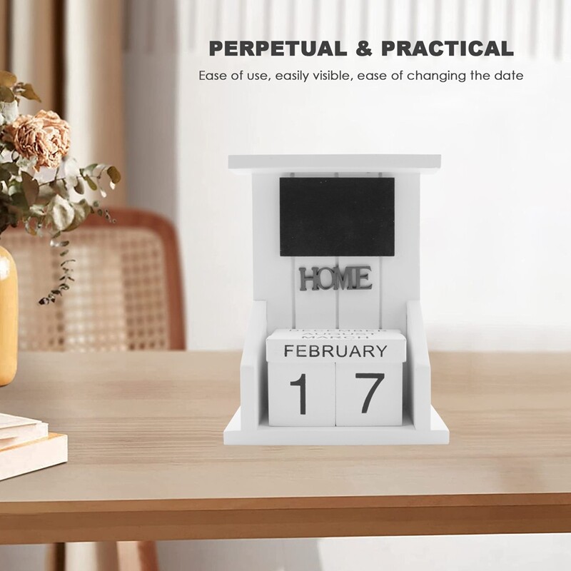 Wooden Desk Calendar-Perpetual Calendar Month Date Display Home ...