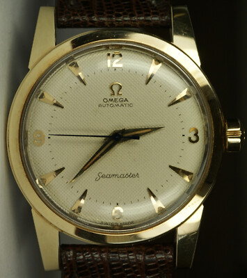 OMEGA Seamaster Automatic 14K Gold Waffle Honey Comb Dial 2577 SC 2520 ...