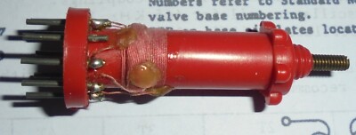 DENCO MAXI Q RADIO COIL ~ RED TRANSISTOR RANGE ~ 3T ~ PLUG IN ~ NOVAL ...