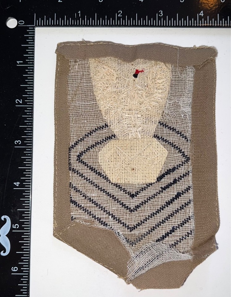 USN US Navy Signalman Chief Petty Officer CPO Rate Khaki SILVER BULLION ...