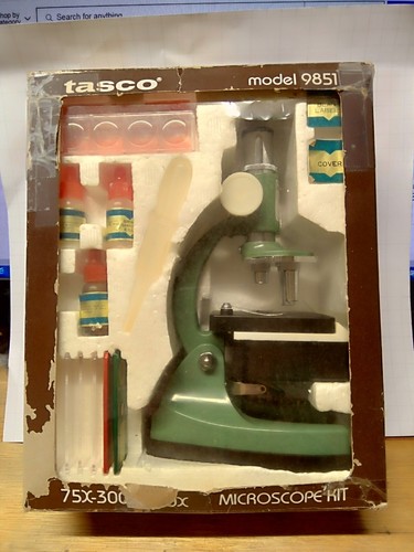 tasco Model 9851 Vintage Microscope Kit 75X-300X-600X from 1973 FREE ...