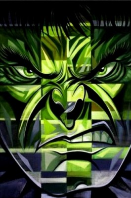 Marvel Avengers The Incredible Hulk Fine Art Mini Canvas Green Cubism ...