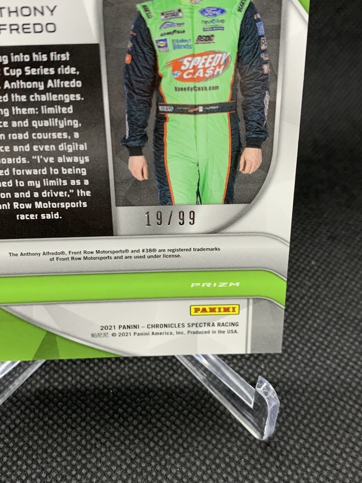 ANTHONY ALFREDO 2021 CHRONICLES SPECTRA RACING CELESTIAL BLUE PRIZM /99 ...