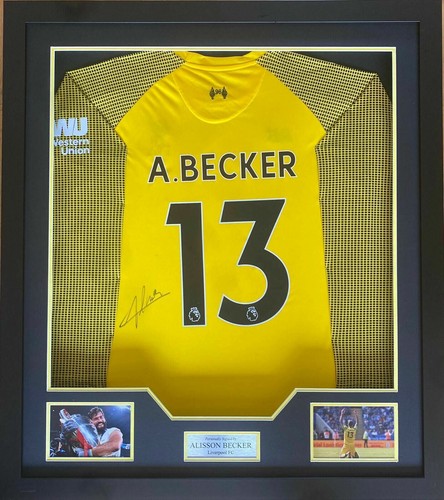 Alisson Becker Signed & Framed Shirt Liverpool FC Genuine Autograph ...