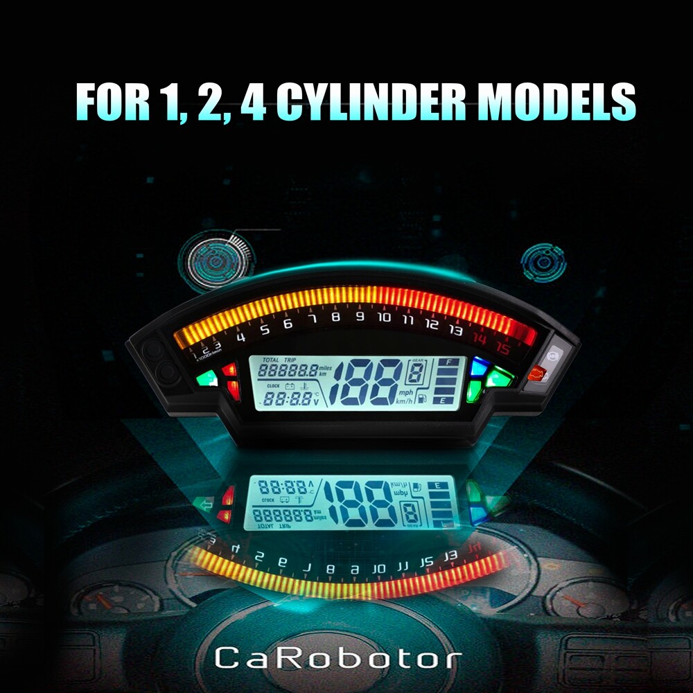 Motorcycle Lcd Rpm Digital Display Odometer Speedometer Gauge Meter ...