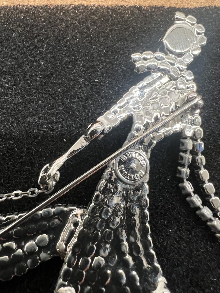 RARE Vintage Butler & Wilson Crystal Art Deco Lady Walking Her Dog ...