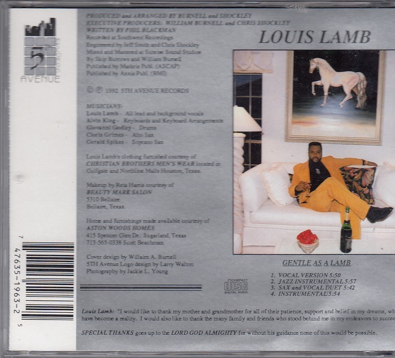 Louis Lamb - Gentle As A Lamb 4-Track CD Single Rare OOP R&B 1992 | eBay
