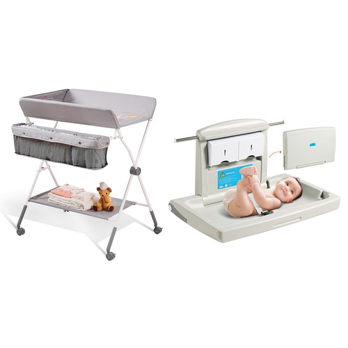 Uimoso Baby Changing Table Folding Diaper Changing Station Rolling ...