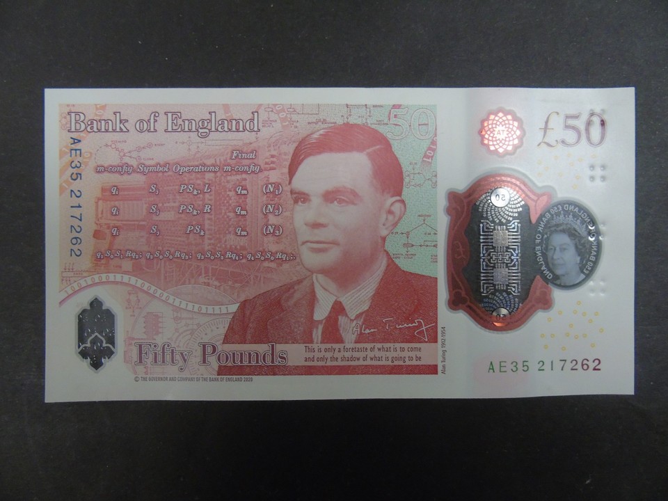 BANK OF ENGLAND POLYMER PLASTIC £50 FIFTY POUND NOTE SERIAL AE35 Alan ...