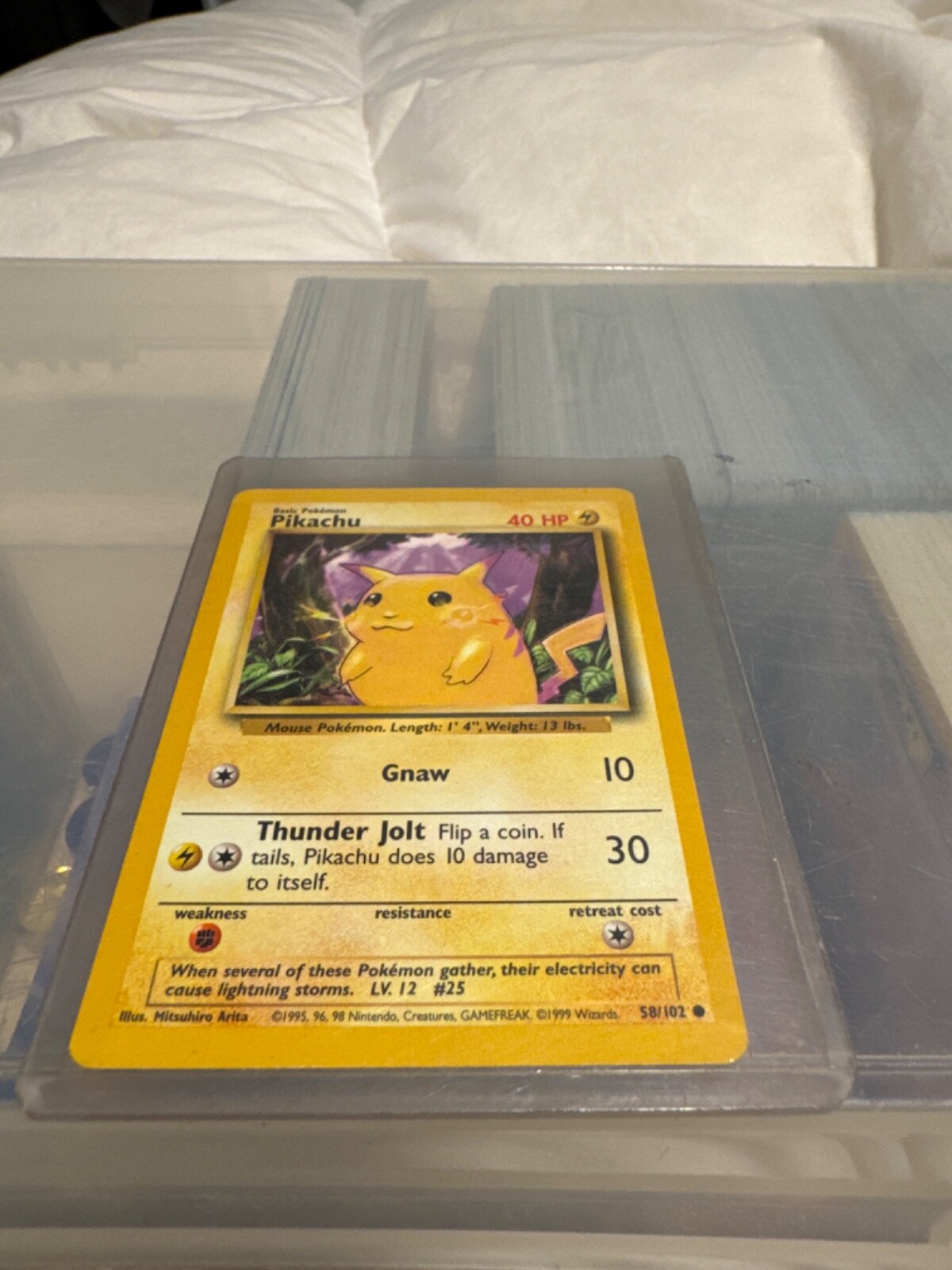 Pikachu Gnaw Pokemon Card 58/102 40 HP Original 1995 Super Rare | eBay