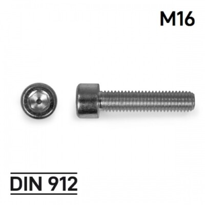 M16 DIN 912 Vis Cylindrique Avec Creux Hexagonal Iso 4762, Acier 8.8 Ve ...