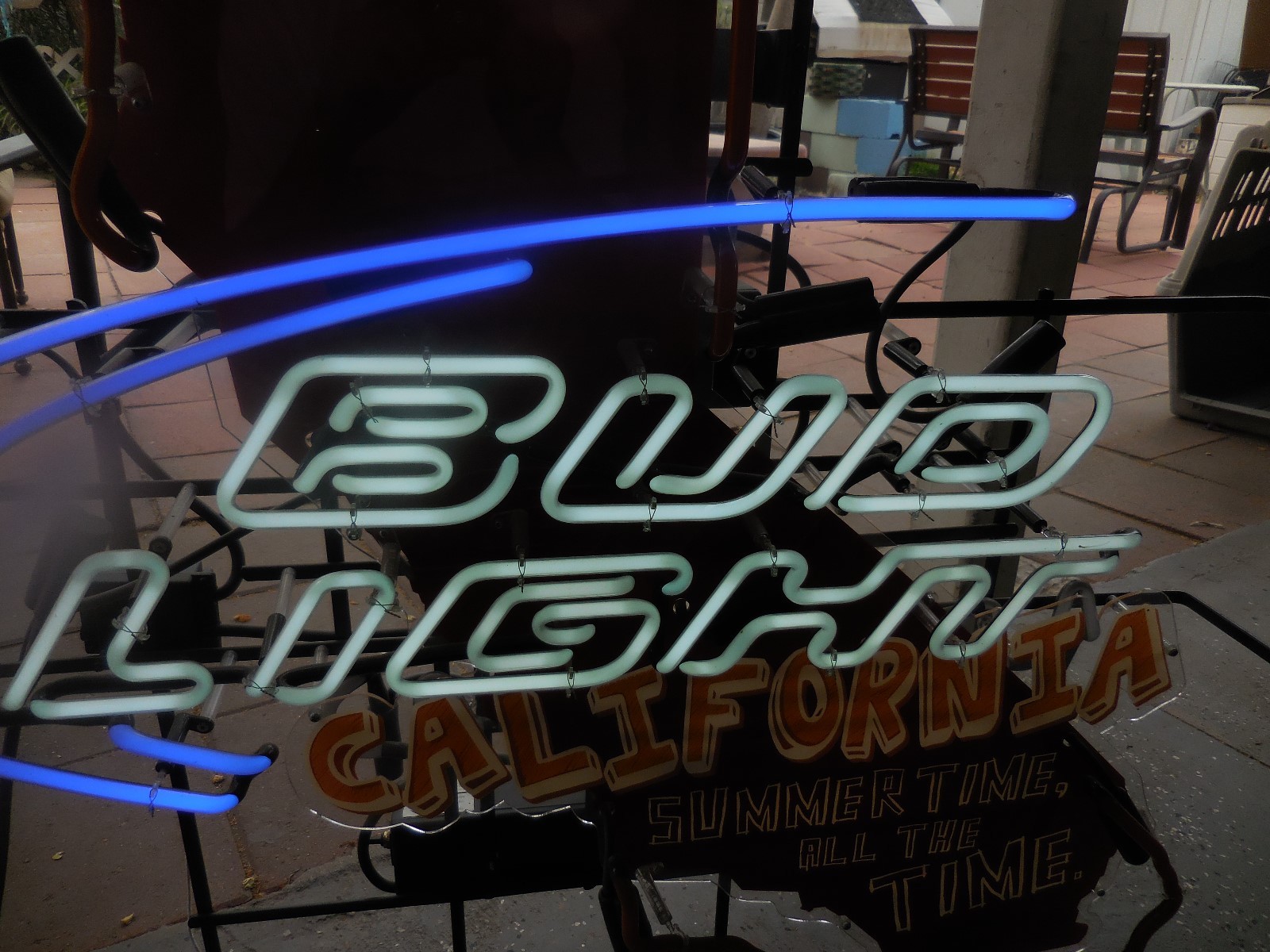 Budweiser BUD LIGHT CALIFORNIA Summer Time all the Time Neon Tube Light ...