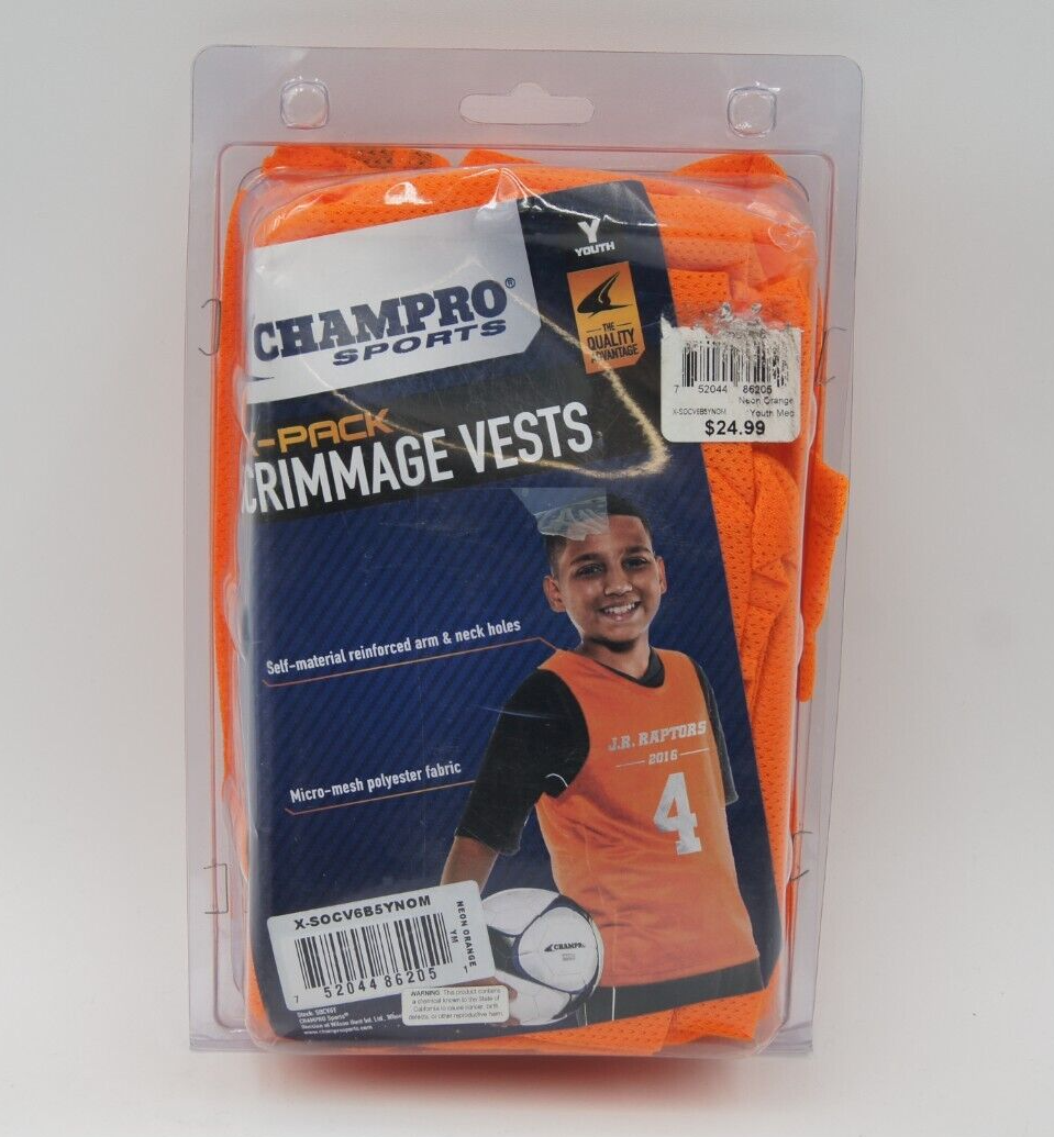 Champro Sports Six-Pack (6) Youth Scrimmage Orange Vest for Basketball YM Medium | eBay