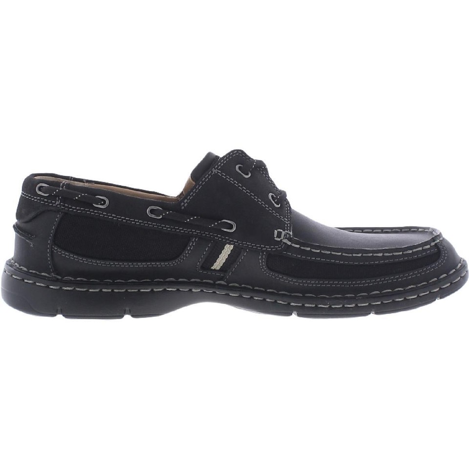 Clarks Mens Waterloo Leather Moc Toe Lace-Up Boat Shoes Flats BHFO 4284 ...