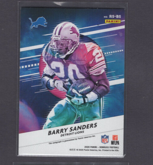 2020 PANINI DONRUSS RETRO SERIES #RS-BS BARRY SANDERS LIONS HOF AUTO ...