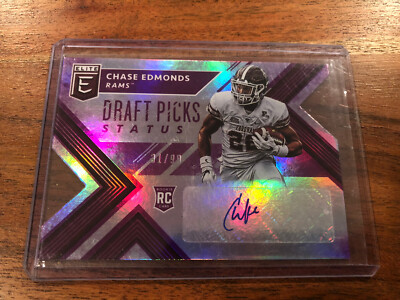 Chase Edmonds 2018 Elite Draft Auto Rookie Die Cut Purple /99. NRMT+ | eBay