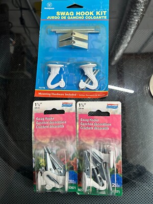 New (6-pack total swag hooks) National Hardware N274-845 Ceiling 1-1/2 ...