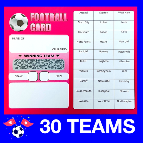 Football Cards Fundraising Football Scratch Charity Cards 30 Team Bus ...