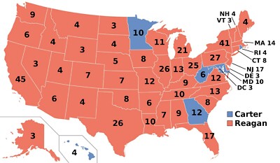 1980 US PRESIDENT ELECTION ELECTORAL COLLEGE MAP POSTER PICTURE PHOTO ...