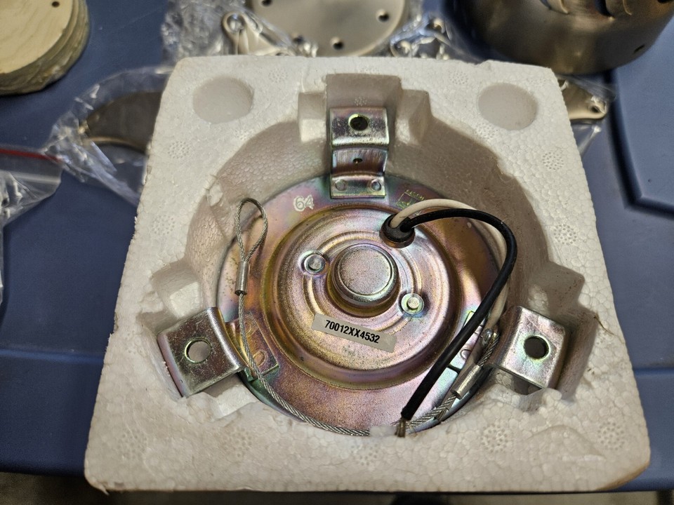 TRUSTY 12 VOLT Electric Remote Ceiling Fan RV Motorhome Nickel Almond ...