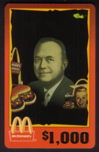 Mcdonald 1996: Ray Kroc - Founding Père Interne Preuve Téléphone Carte ...