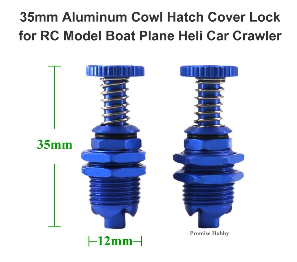 2PCS CNC Aluminum Cowl Hatch Lock for RC Model Boat Plane Heli Car ...