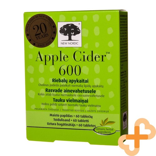 NEW NORDIC Apple Cider 600mg 60 Tablet Supplement For Fat Metabolism ...