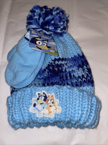 Bluey & Bingo Figures Hat Knit Pom Pom Toddler 2T-5T THICK Beanie ...