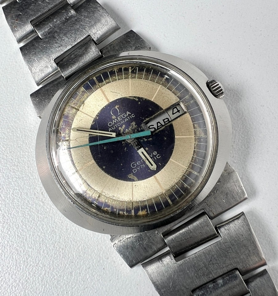 OMEGA Geneve Dynamic Automatic Watch Vintage Mens Blue Dial To ...