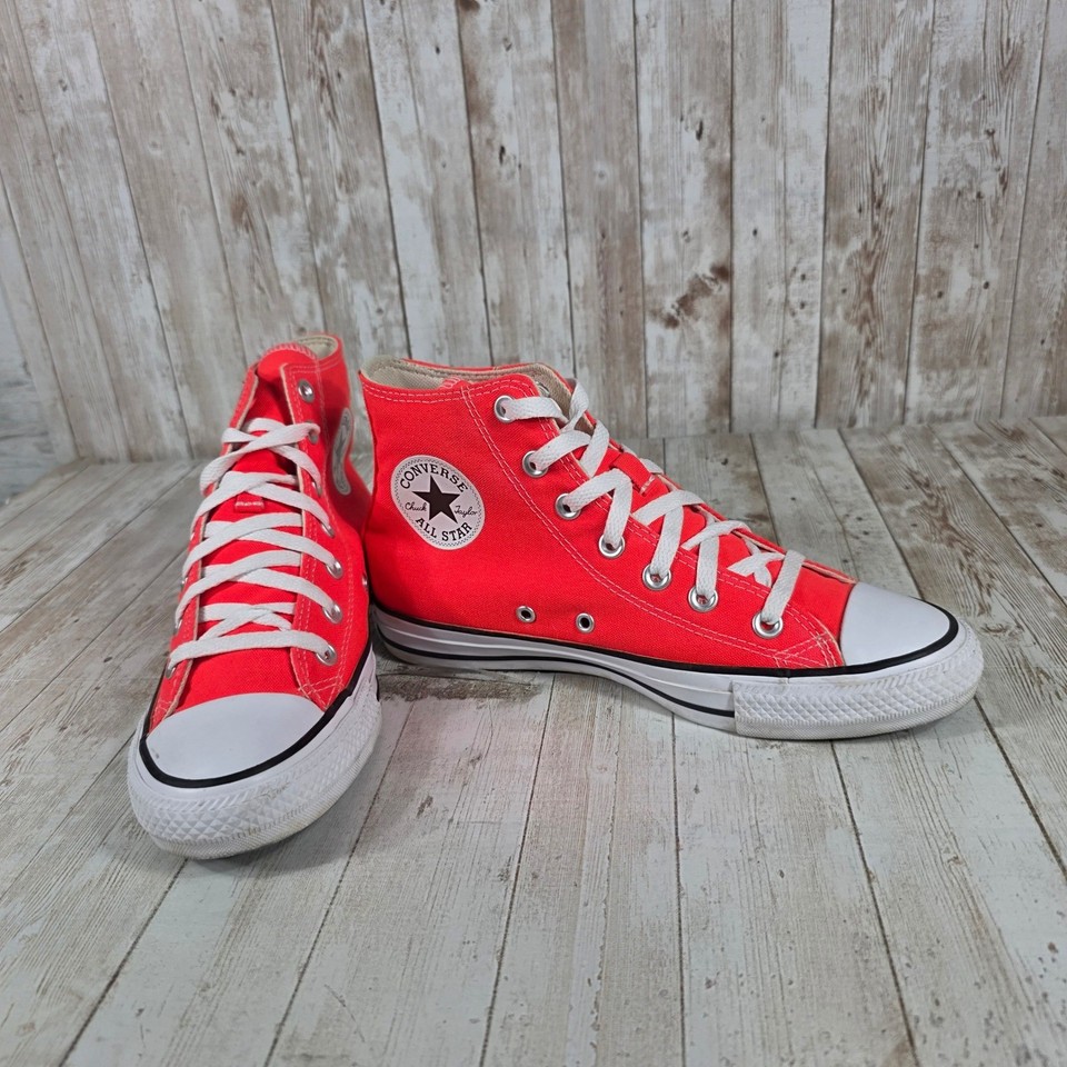 Converse All Star High Top Neon Red Sneakers Womens Unisex Size 8 | eBay