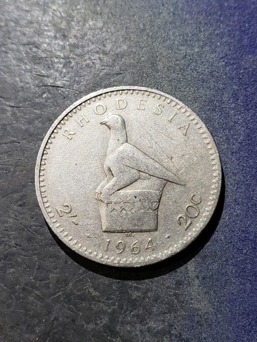 1964 RHODESIA 2 SHILLINGS 20 Cents Coin #aug3 | eBay