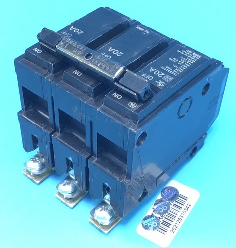Circuit Breaker GE THQB32020 20 Amp 3 Pole 1240V Type THQB Bolt On | eBay