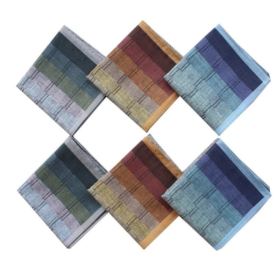 Mens Cotton Handkerchiefs Classic Hankies Assorted 9Pieces | eBay