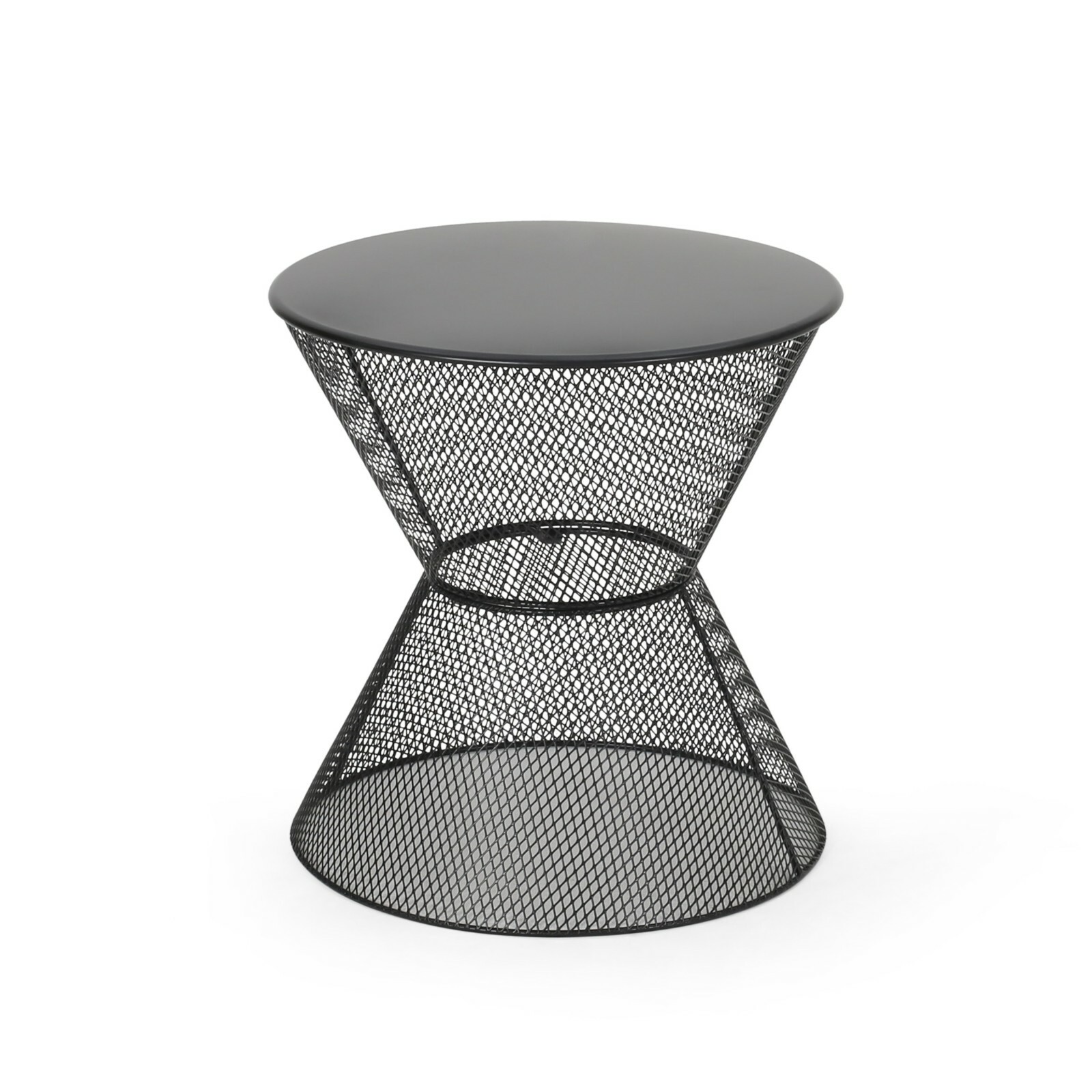 Outdoor Modern Metal Mesh Hourglass Side Table | eBay