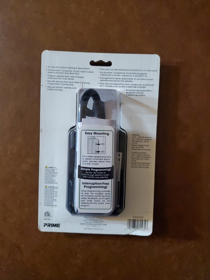 Prime Light Sensing Digital Countdown Timer Indoor/Outdoor- New in box ...