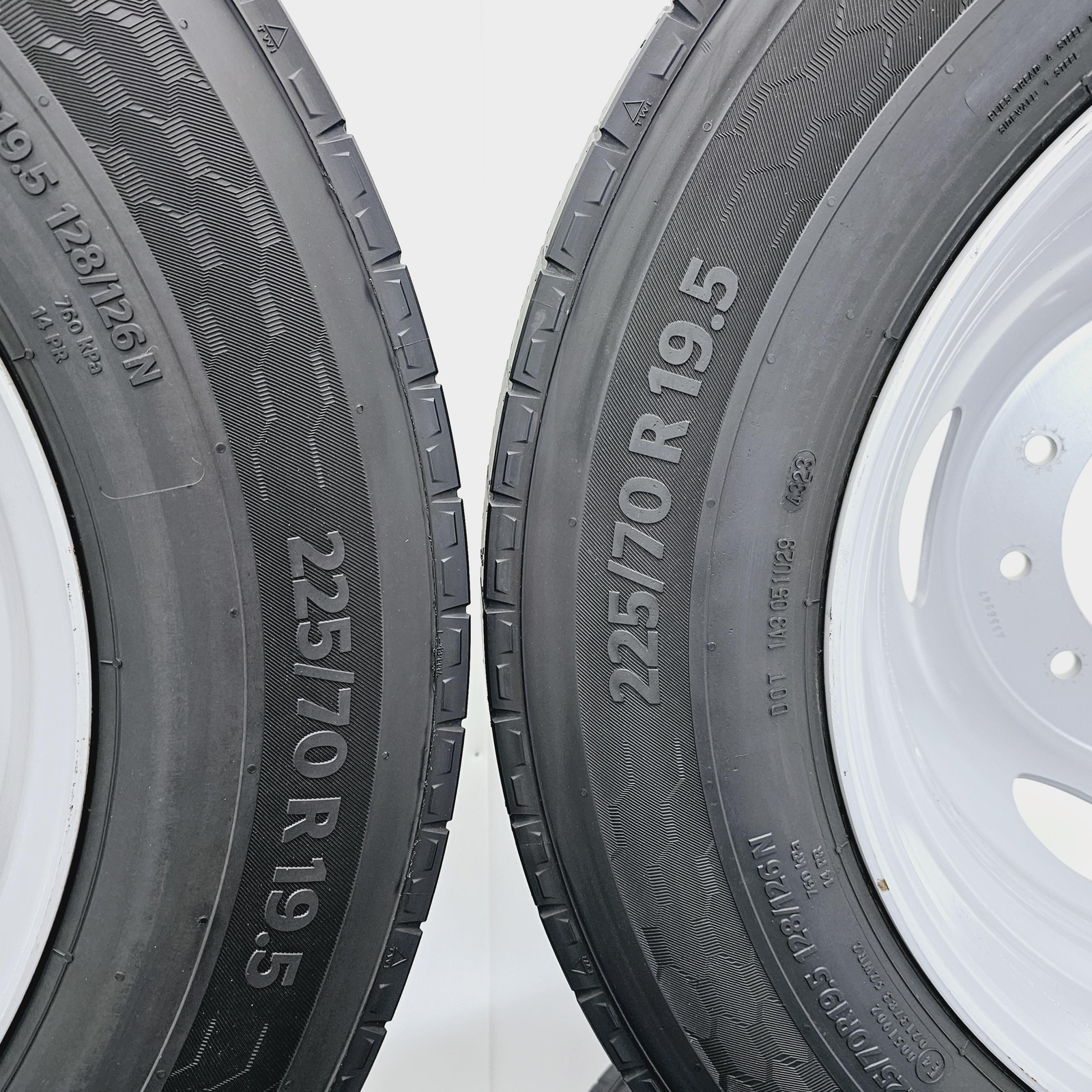 2005-2023 FORD F450 F550 225/70R19.5 CONTINENTAL HSR5 4 TIRES & STEEL ...