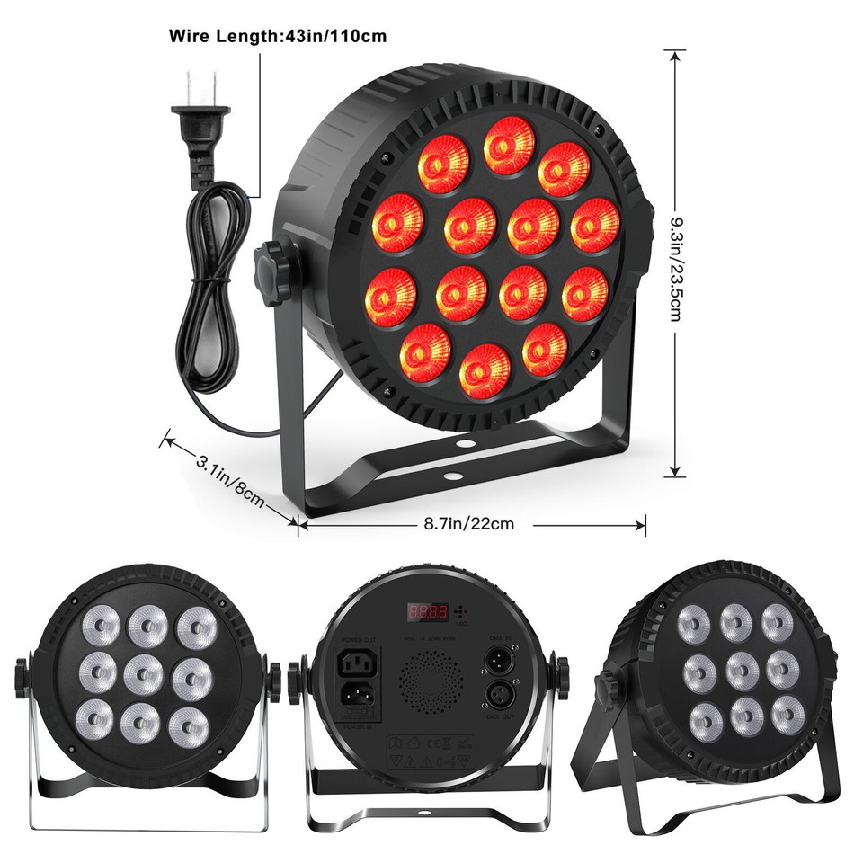 4PCS 135W RGBW 9 LED Par Can Wash Light DMX DJ Disco Party Beam Stage ...