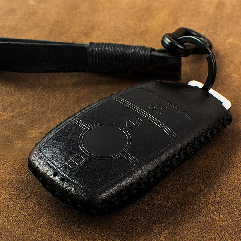 Leather Car Key Case Fob Skin Holder Cover Case For Mercedes Benz E C ...