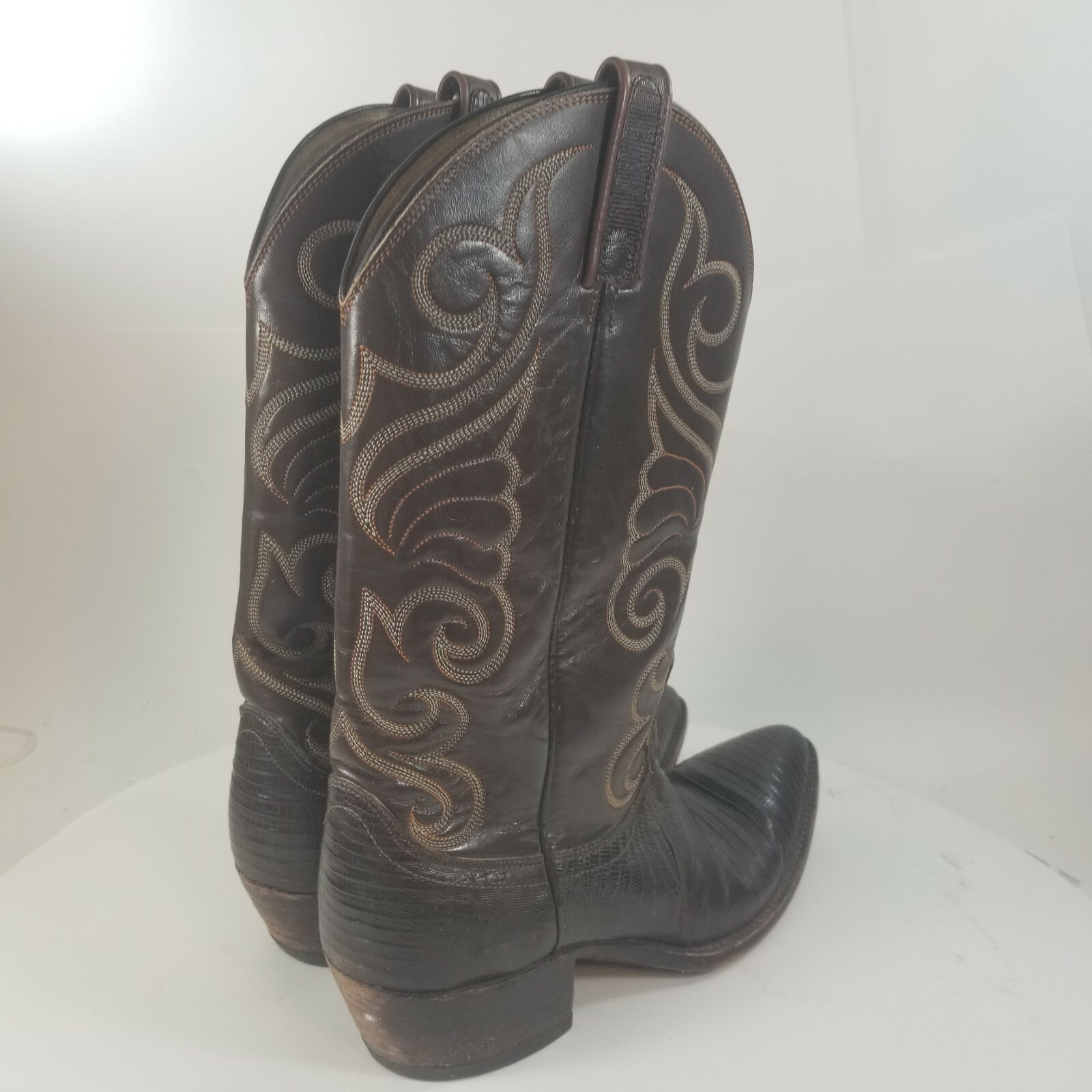Dan Post Lizard Skin Black Cowboy Boots Men's Size 9 1/2 B | eBay