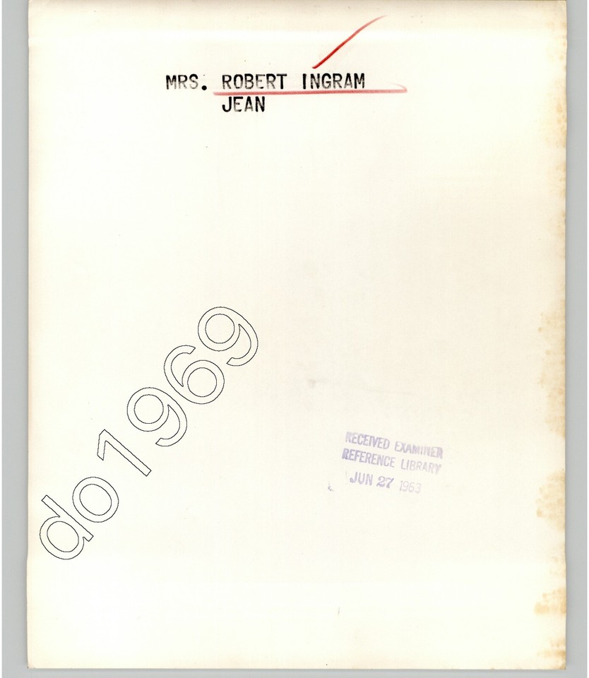 Actress Jean Ingram Robert Murder Trial Los Angeles CA 1963 PRESS PHOTO ...