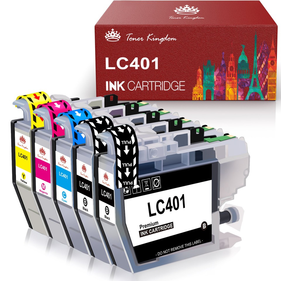 5Pc LC401 Ink Cartridge compatible for Brother LC401 MFC-J1010DW MFC ...