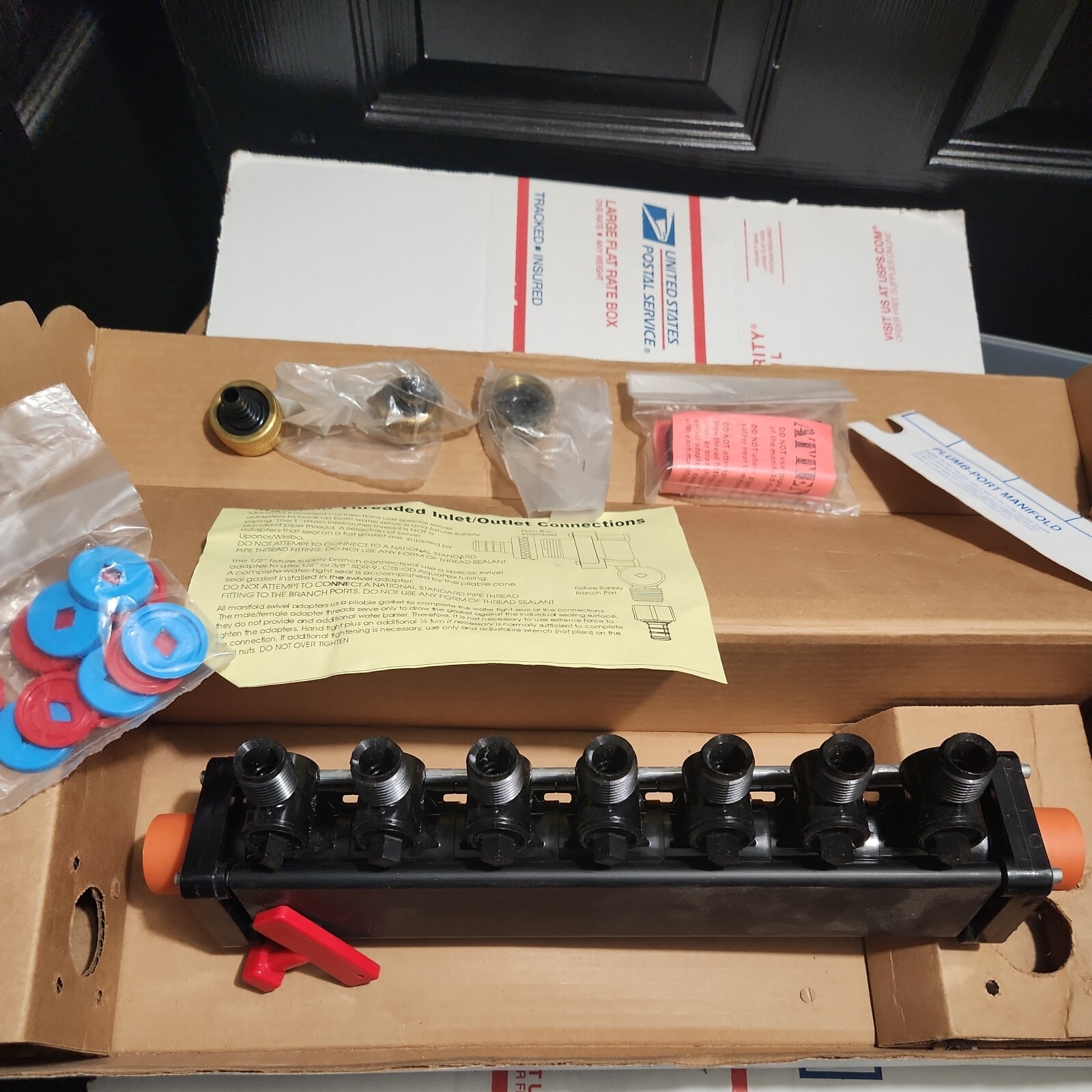 WIRSBO P2110700 ssc valved manifold kit 7 outlets 1/2" pex uponor water ...